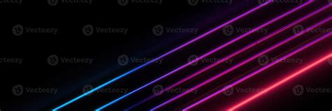 Empty Background Scene With Neon Lights Abstract Technology Banner Design Digital Neon Lines