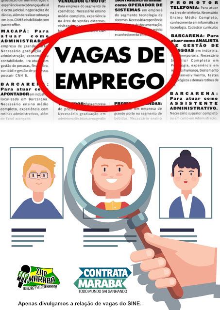 Vagas de Empregos Sine Marabá de Março de Zap Marabá