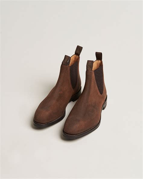 Loake 1880 Chatsworth Chelsea Boot Brown Waxed Suede At