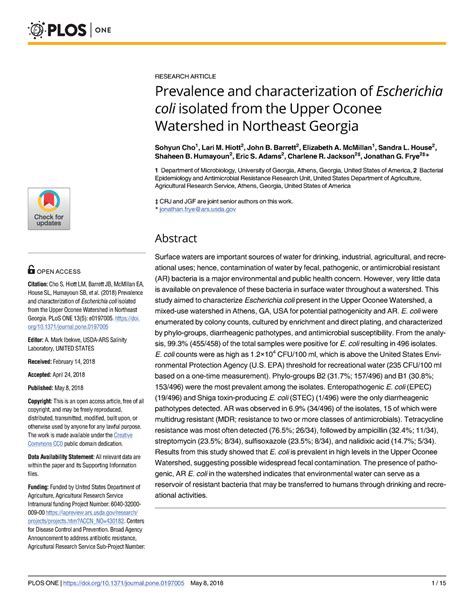 Prevalence And Characterization Of Escherichia Research Article Prevalence And