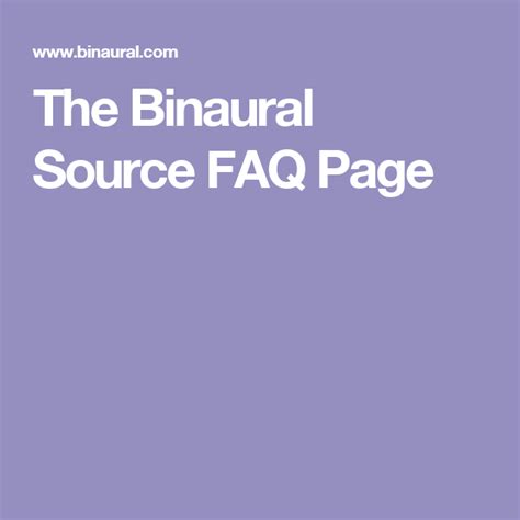 The Binaural Source Faq Page Autonomous Sensory Meridian Response Hypnosis Esthetics