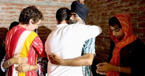 This Image Of Priyanka And Rahul Gandhi Meeting Lakhimpur Kheri Victims