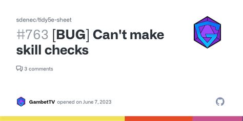 Bug Can T Make Skill Checks Issue Sdenec Tidy E Sheet Github