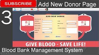 Blood Bank Management System In Java Add New Donor Doovi