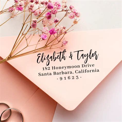 Bold Script Wedding Return Address Rubber Stamps Zazzle