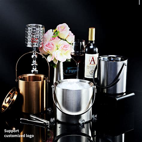 파티 및 뷔페 얼음 양동이 대형 얼음 용기 샴페인 와인 병 뚜껑과 집게가 있는 스테인리스 스틸 얼음 양동이 샴페인 하이넥 6병용 얼음 양동이 구입 얼음 양동이 음료수