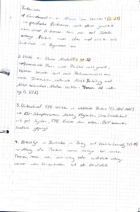 Turorium Mitschrift Tutorium Block 1 VO M1b PoWi Uni Wien Studocu