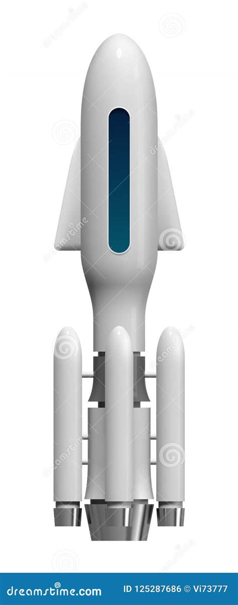 Realistic Rocket Spaceship Modern Isolated Vector Space Shuttle Stock Vector Illustration Of