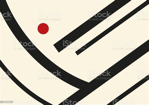 미니멀리즘 디자인 기하학적 모양의 추상적인 구성 흰색 배경에 검은 선 벡터 그림입니다 0명에 대한 스톡 벡터 아트 및 기타