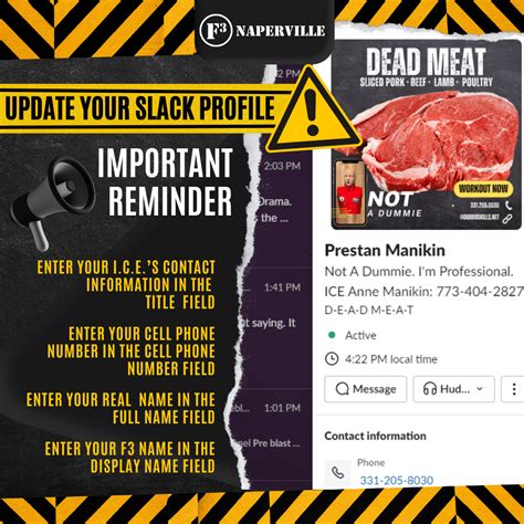 Reminder Add Your I C E Info To Slack Profile F3 Naperville