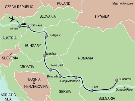 Europe Physical Map Danube River