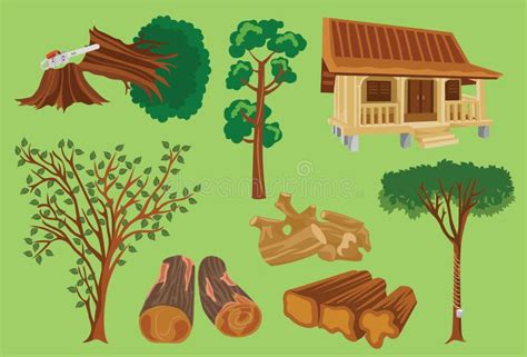 Wood And Forestry Product Vector Illustration Stock Illustration