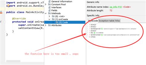 How To Set The Bytecode Font Size Becasue Of The Bytecode In My Android