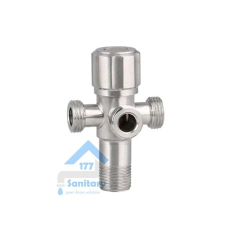 Stop Kran Air Cabang 3 Stainless 304 2 Keran Air Shower Tee Kloset