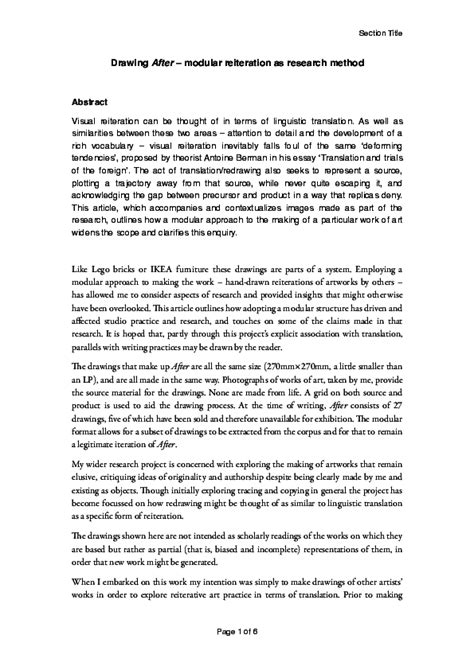 Pdf Drawing After Modular Reiteration As Research Method