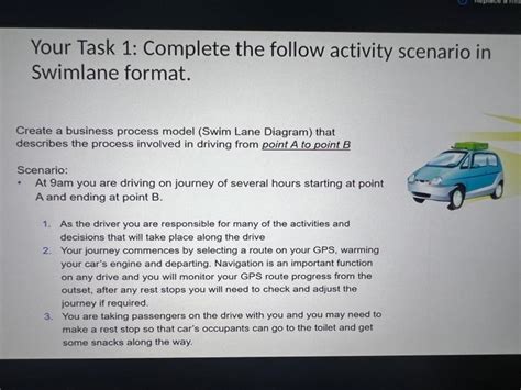 solved your task 1 complete the follow activity scenario in