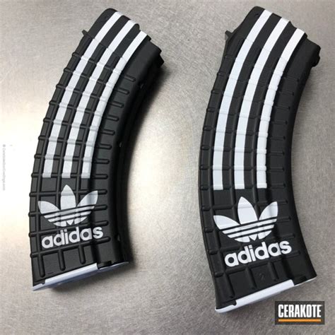 Custom Ak Magazines Coated In Graphite Black And Bright White By Web