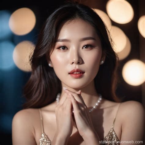 Korean Model Doing Volume Magic Stable Diffusion Online