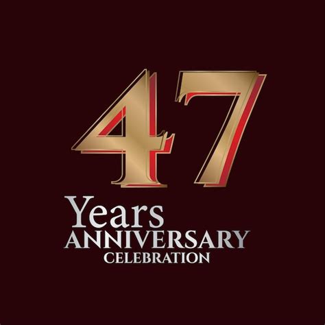 Premium Vector 47th Years Anniversary Logo Gold And Red Colour