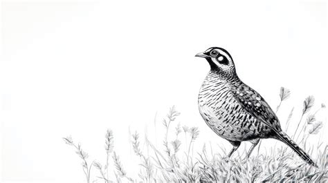 一幅細緻的黑白 筆畫畫出一隻 子站在高高的草地上背景是白色的 Premium Ai Generated Psd