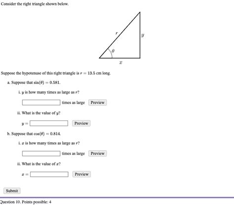 Solved Consider The Right Triangle Shown Below Suppose The