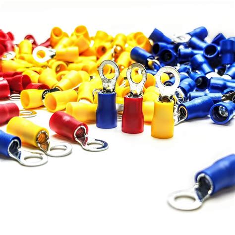 TÚi 100cái Đầu Cos Dây điện Tròn Bọc Nhựa Rv 2 3 4 5 Đầu Cốt Tròn