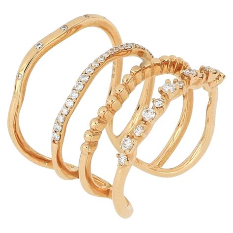 18 Karat Rose Gold Diamond Fashion Ring For Sale At 1stdibs