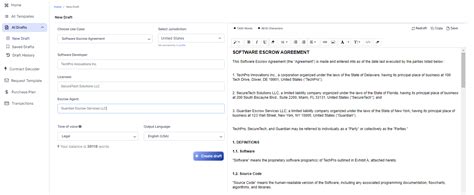 Create Software Escrow Agreement Online Samples Templates Etc