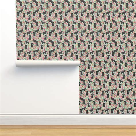 Cockapoo Floral Fabric Black Cockapoo Wallpaper Spoonflower