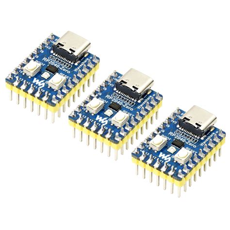 Waveshare RP2040 Zero With Pre Soldered Header 3pcs High Performance Pico Like MCU Board Based