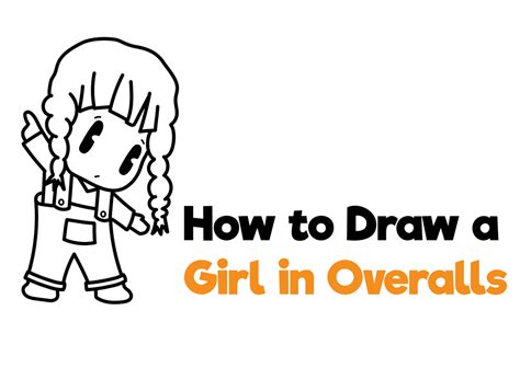 How To Draw A Cute Chibi Kawaii Girl In Overalls Easy Step By Step