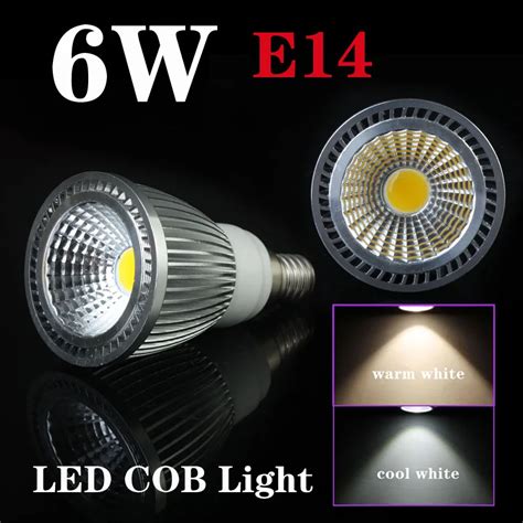 Newest LED Super Bright 4W 6w LED COB Spot Light Bulb Globe E14 Cool White Warm White AC85 265V