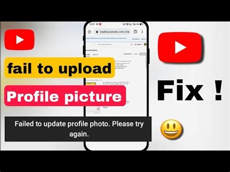 YouTube Failed To Upload Profile Photo Please Try Again Problem