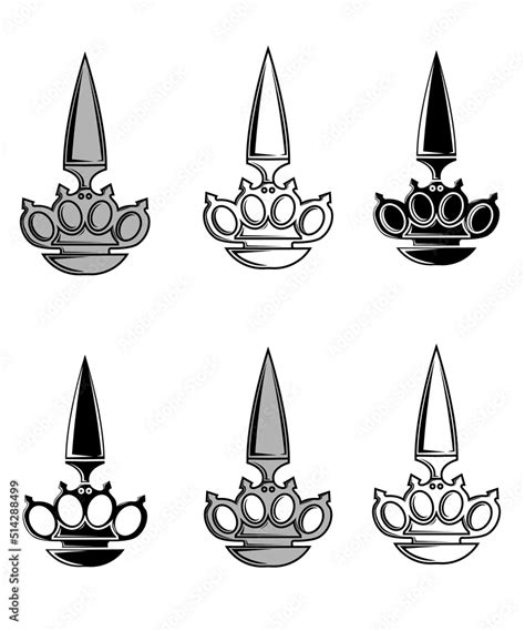 Brass Knuckles Silhouette Vector Design Stock Vector Adobe Stock