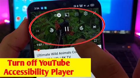 how to turn off youtube accessibility player from long and shorts video