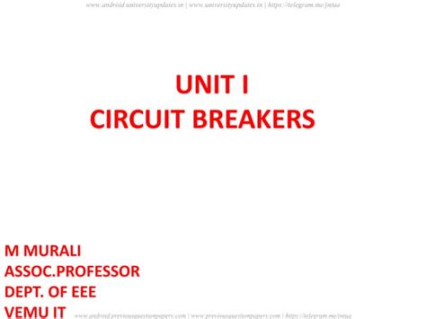 jntua switchgear and protection ppt notes r20 pdf