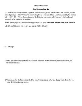 Pre AP Free Response Problems AP Style FREE SAMPLE TpT