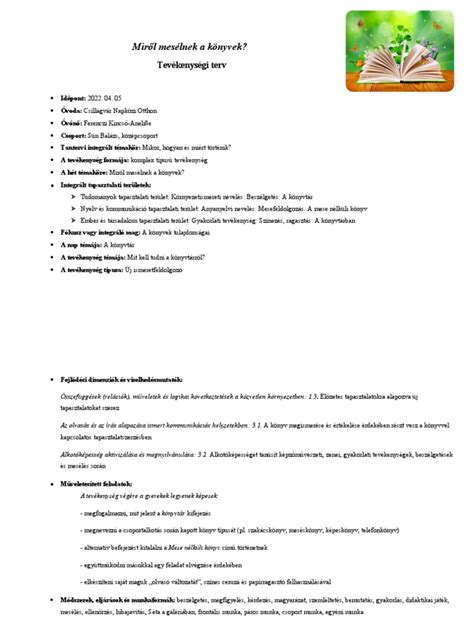 Ismerkedés A Könyvtárral Lecketerv Pdf