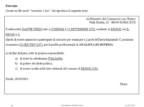 Corso Di Introduzione Allinformatica Microsoft Word Nozioni Di