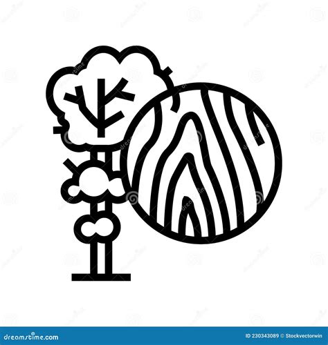 Teak Wood Line Icon Vector Illustration Stock Vector Illustration Of