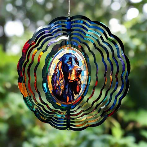 Cocker Spaniel Black Wind Spinner Villager Jims Shop