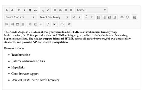 Vue Rich Text Editor Component Kendo Ui For Vue