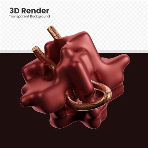 Premium Psd 3d Abstract Shape Illustration Isolated With Glossy Effect Color Texture