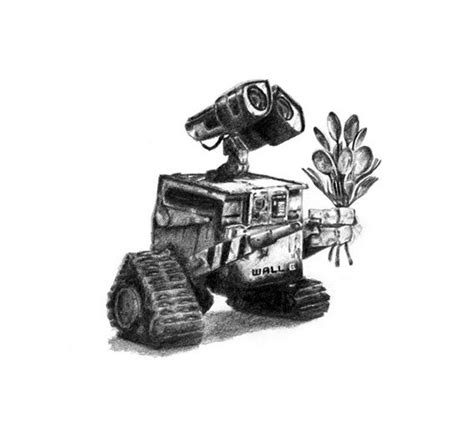 Wall E Pencil Drawing Etsy Wall E And Eve Disney Drawings Wall E