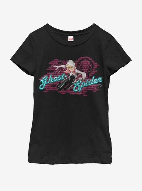 Marvel Spiderman Ghost Spider Youth Girls T Shirt Black Boxlunch