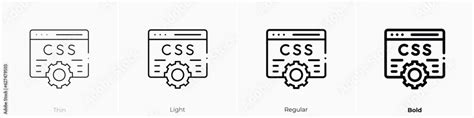 Css Icon Thin Light Regular And Bold Style Design Isolated On White
