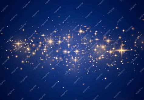 불꽃과 황금빛 별이 특별한 빛으로 빛납니다 반짝이는 마법의 먼지 입자 프리미엄 벡터