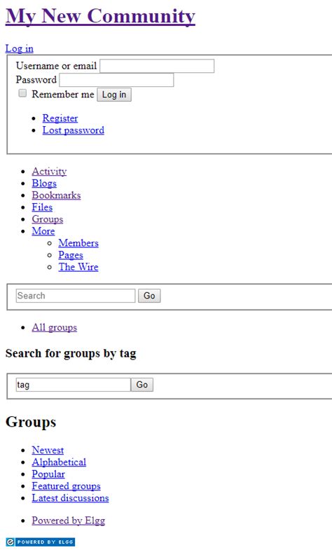 Elgg Demo Site Try Elgg Without Installing It