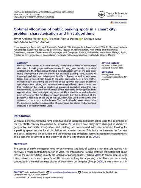 optimal allocation of public parking spots in a smart city problem