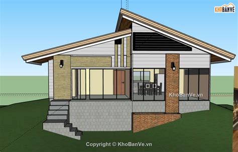 Mẫu Nhà Cấp 4 Mái Lệch 107x99m Model Su